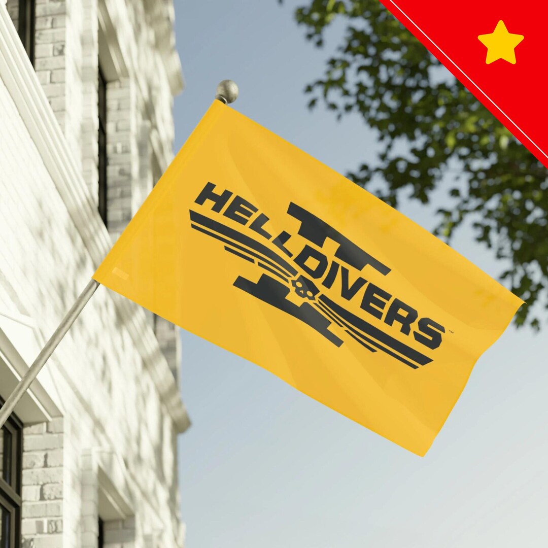 Helldivers 2 Flag, Yellow Flag, House Banner, Wall Flag, Video Game ...