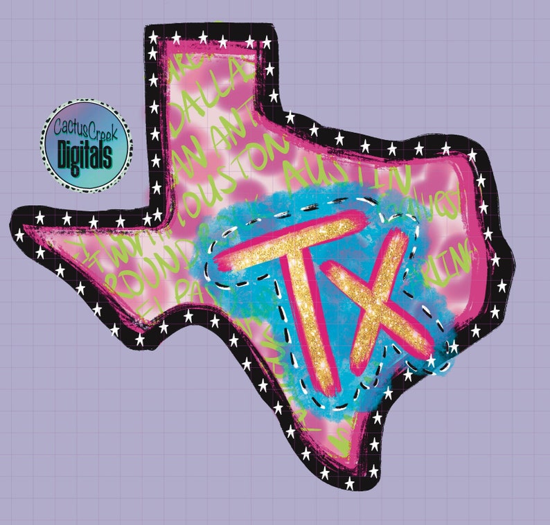 Texas Sublimation Design Star Cities Custom Png - Etsy