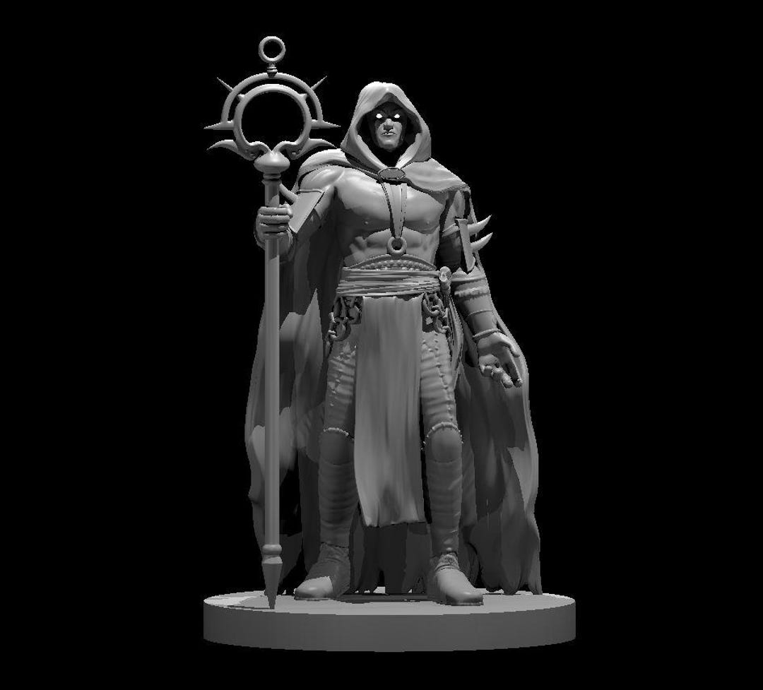 Human Warlock, PC / NPC | 28mm, 32mm Scales | Mini -D&D, Castles and ...