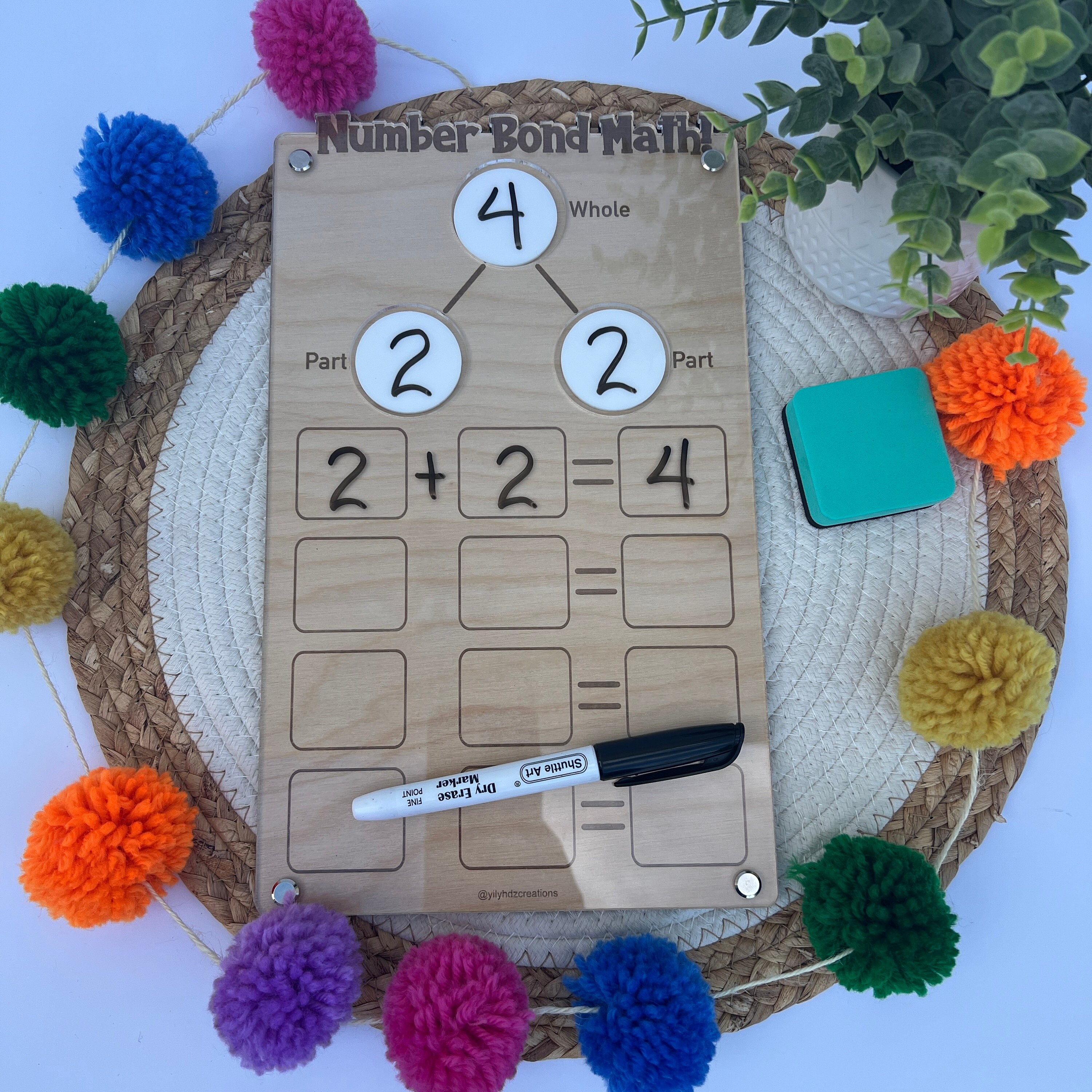 Number Bonds Math, Part Part Whole Board, Kindergarten Math, Number ...