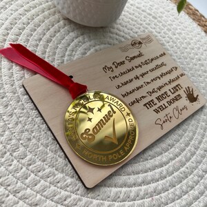 Nice List Certificate Medal, Personalized Nice List Medal, Kids Nice ...