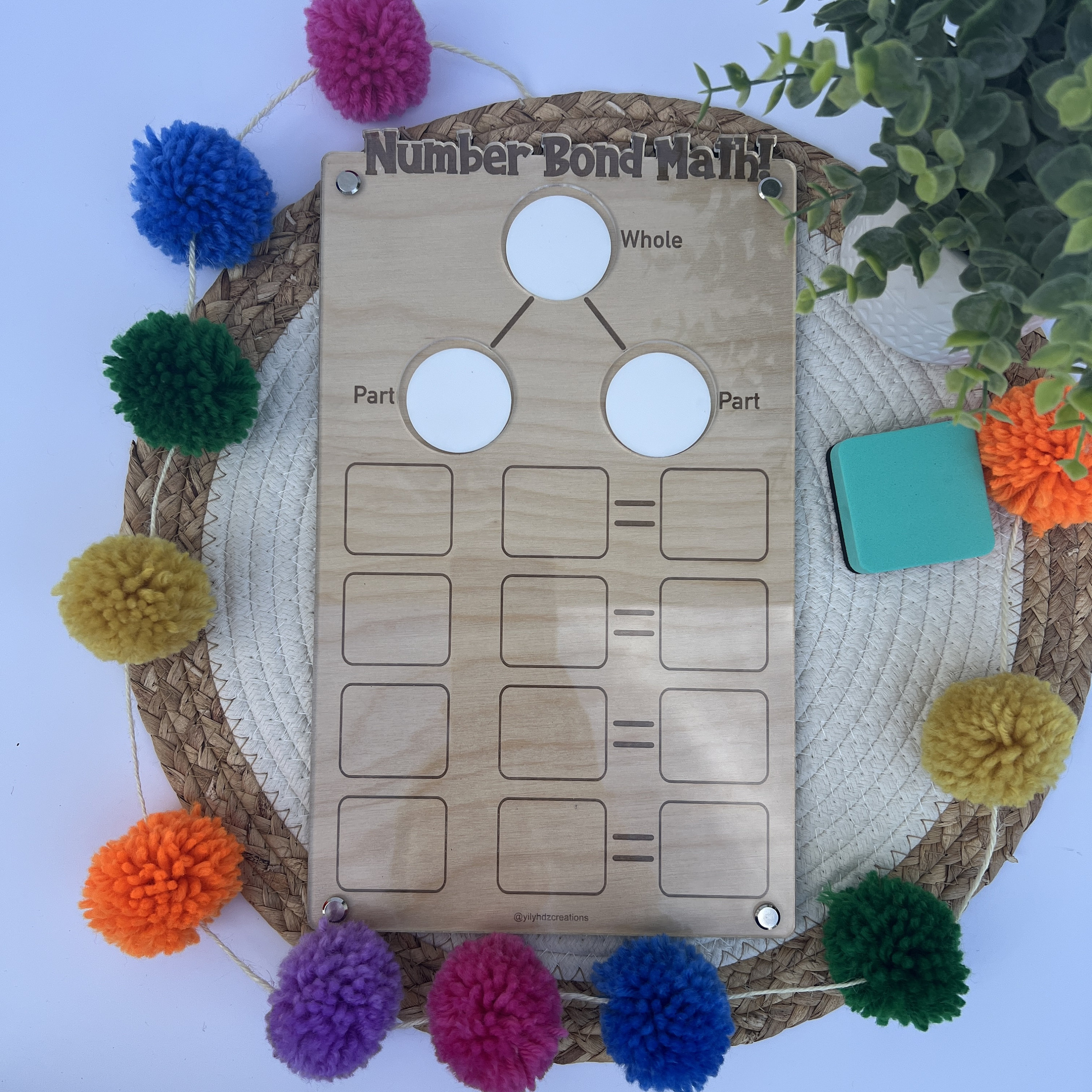 Number Bonds Math, Part Part Whole Board, Kindergarten Math, Number ...