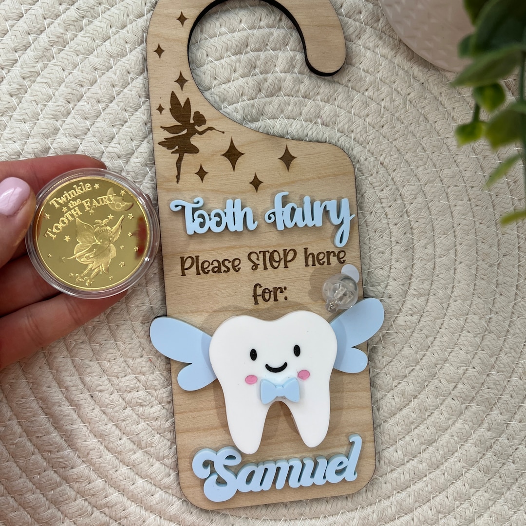 Personalized Tooth Fairy Door Hanger, Tooth Fairy Visit, Tooth Fairy ...