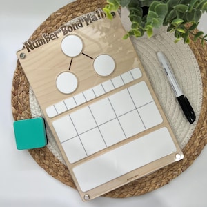 Number Bond Math Practice Wooden Board, Ten Frames Math Practice Board ...