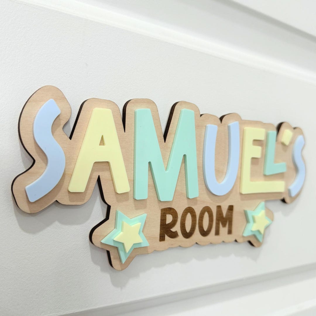 Personalized Kids Name Door Sign, Kids Name Bedroom Sign, Siblings Name ...