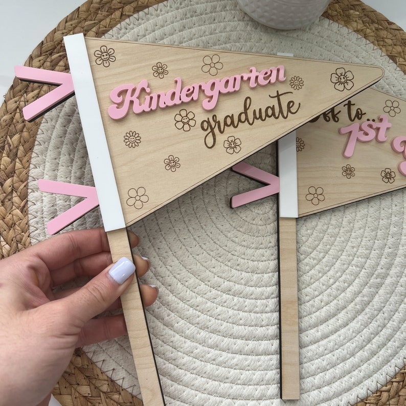 Graduation Pennant Flag for Kids, Kindergarten Graduate Pennant Flag ...
