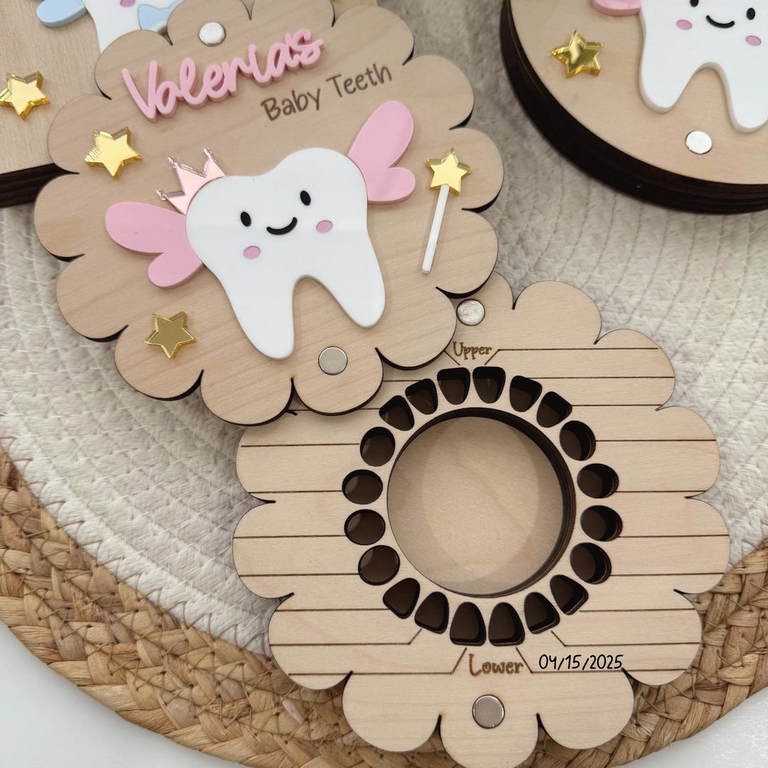 Baby Keepsake Tooth Box, Personalized Baby Teeth Keepsake Box, Wooden ...