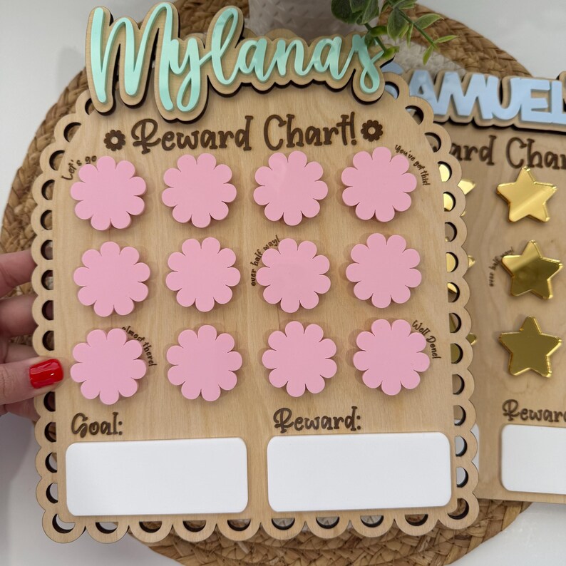 Daily Chore Reward Chart for Kids, Personalized Chore Chart, Wooden ...