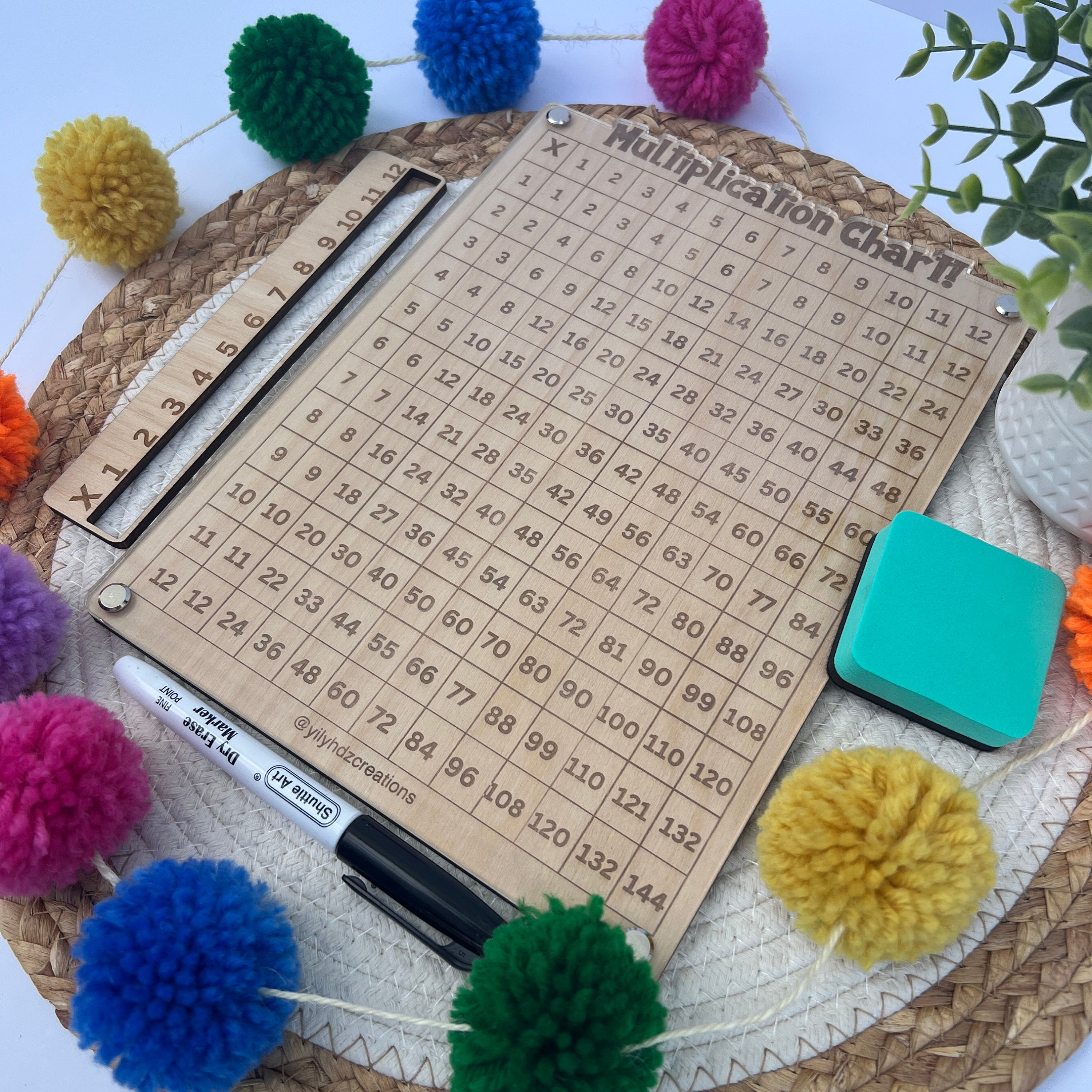 Wooden Multiplication Table, Montessori Multiplication Board ...