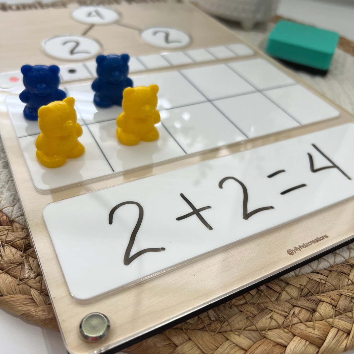 Number Bond Math Practice Wooden Board, Ten Frames Math Practice Board ...