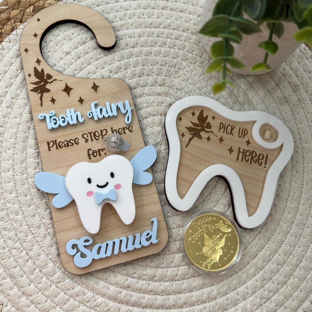 Personalized Tooth Fairy Door Hanger, Tooth Fairy Visit, Tooth Fairy ...