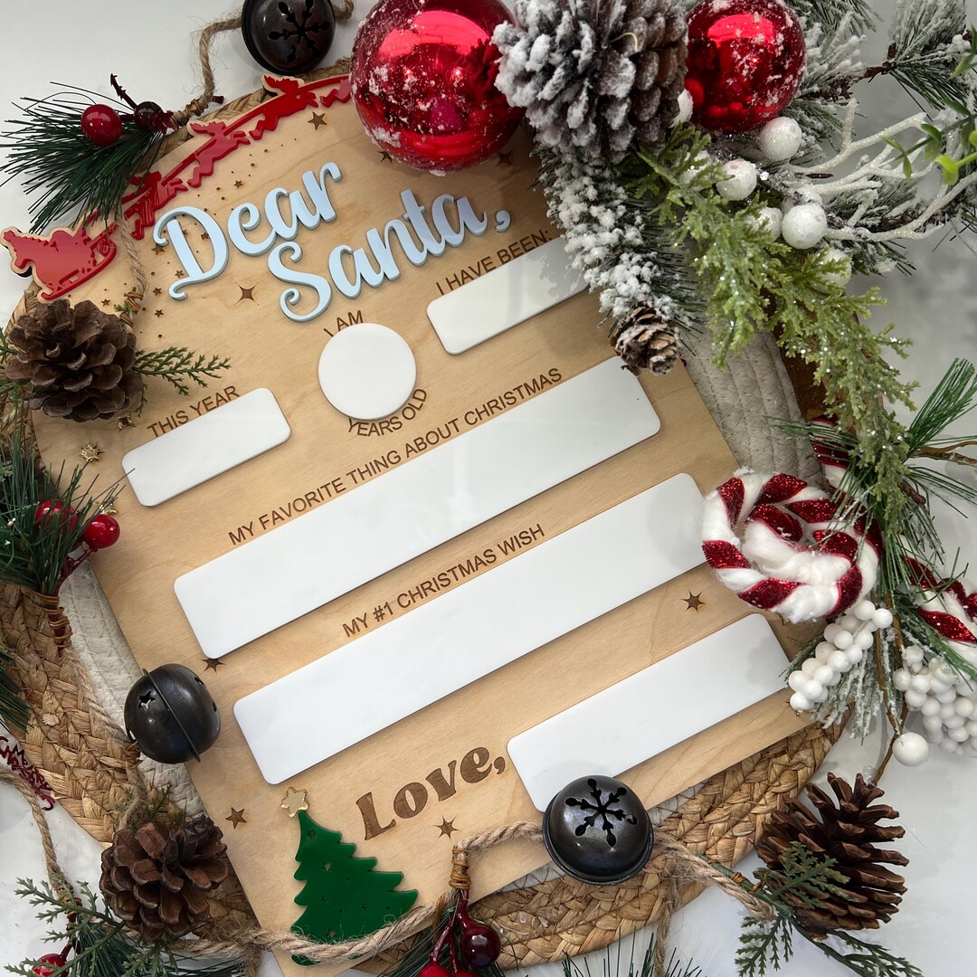 Dear Santa Letter Sign, Dear Santa Sign, Reusable Dear Santa Sign for ...