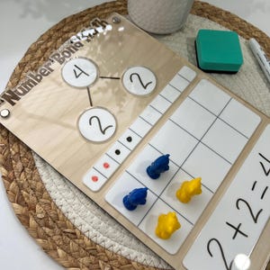 Number Bond Math Practice Wooden Board, Ten Frames Math Practice Board ...