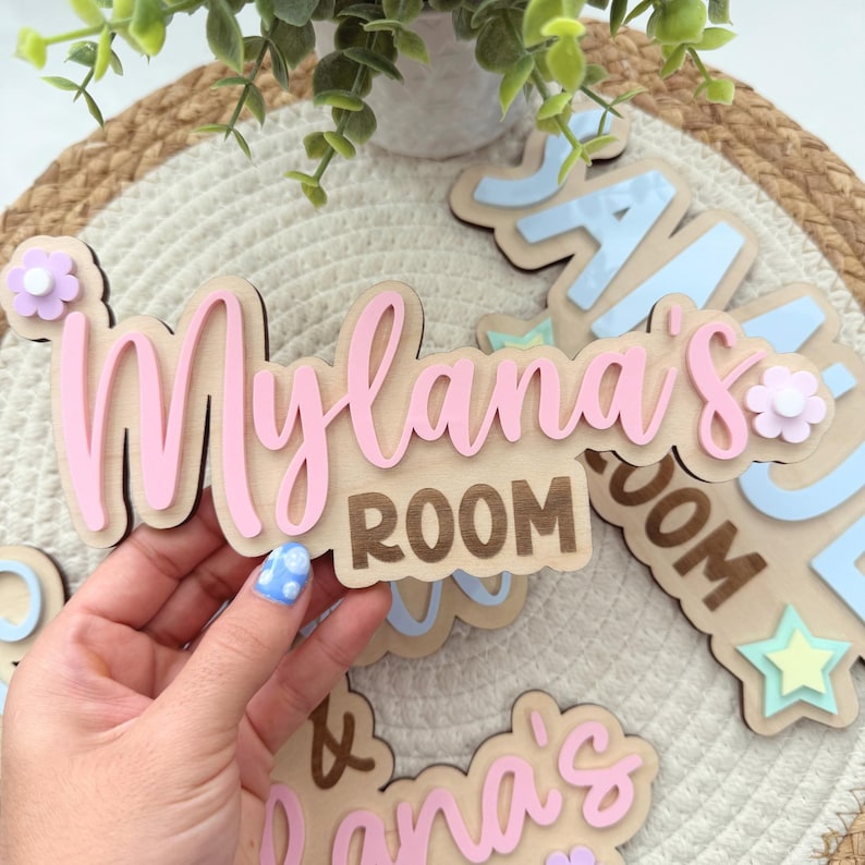 Personalized Door Name Sign, Kids Name Bedroom Sign, Personalized ...