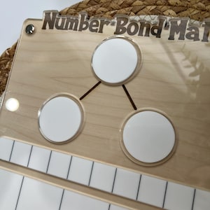 Number Bond Math Practice Wooden Board, Ten Frames Math Practice Board ...