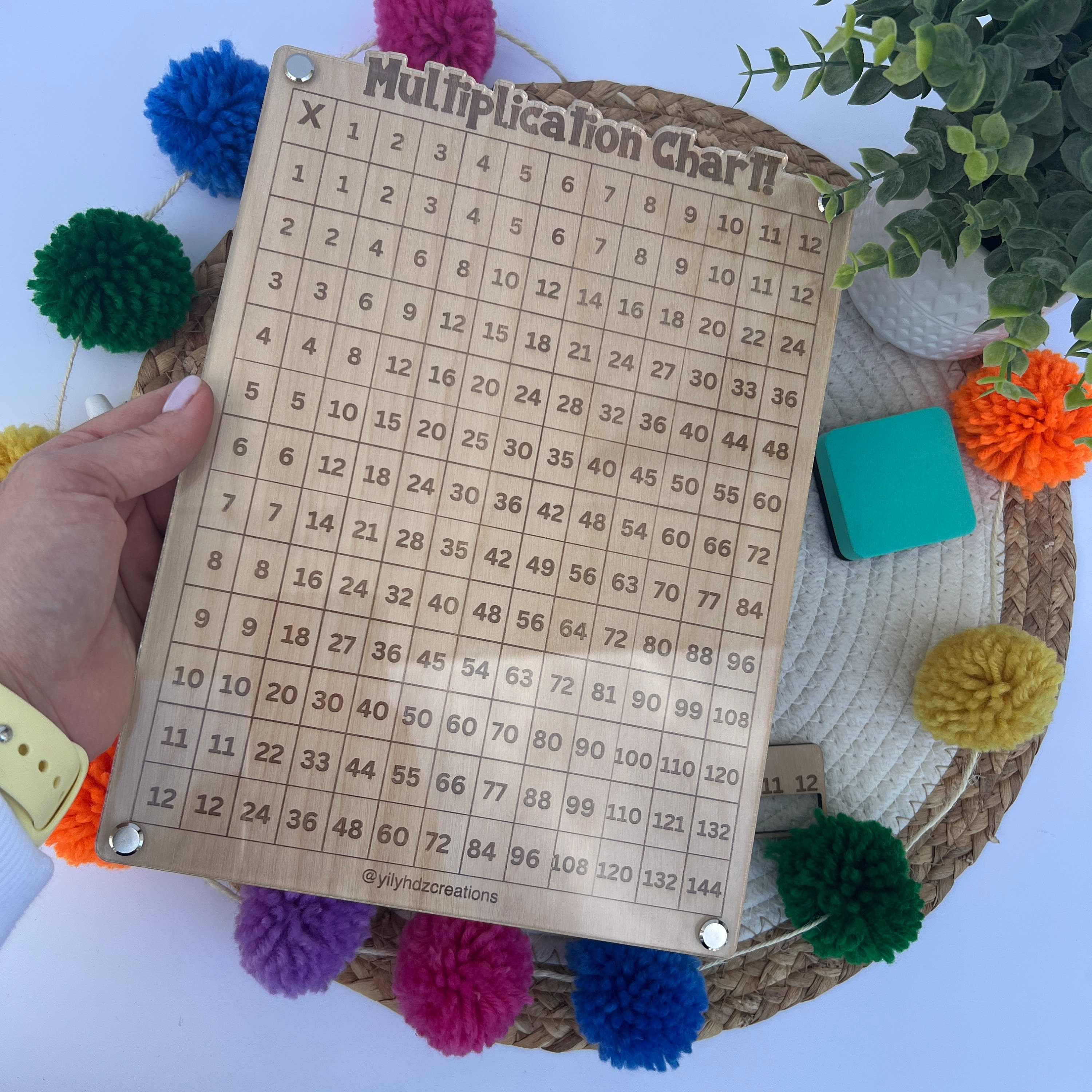 Wooden Multiplication Table, Montessori Multiplication Board ...