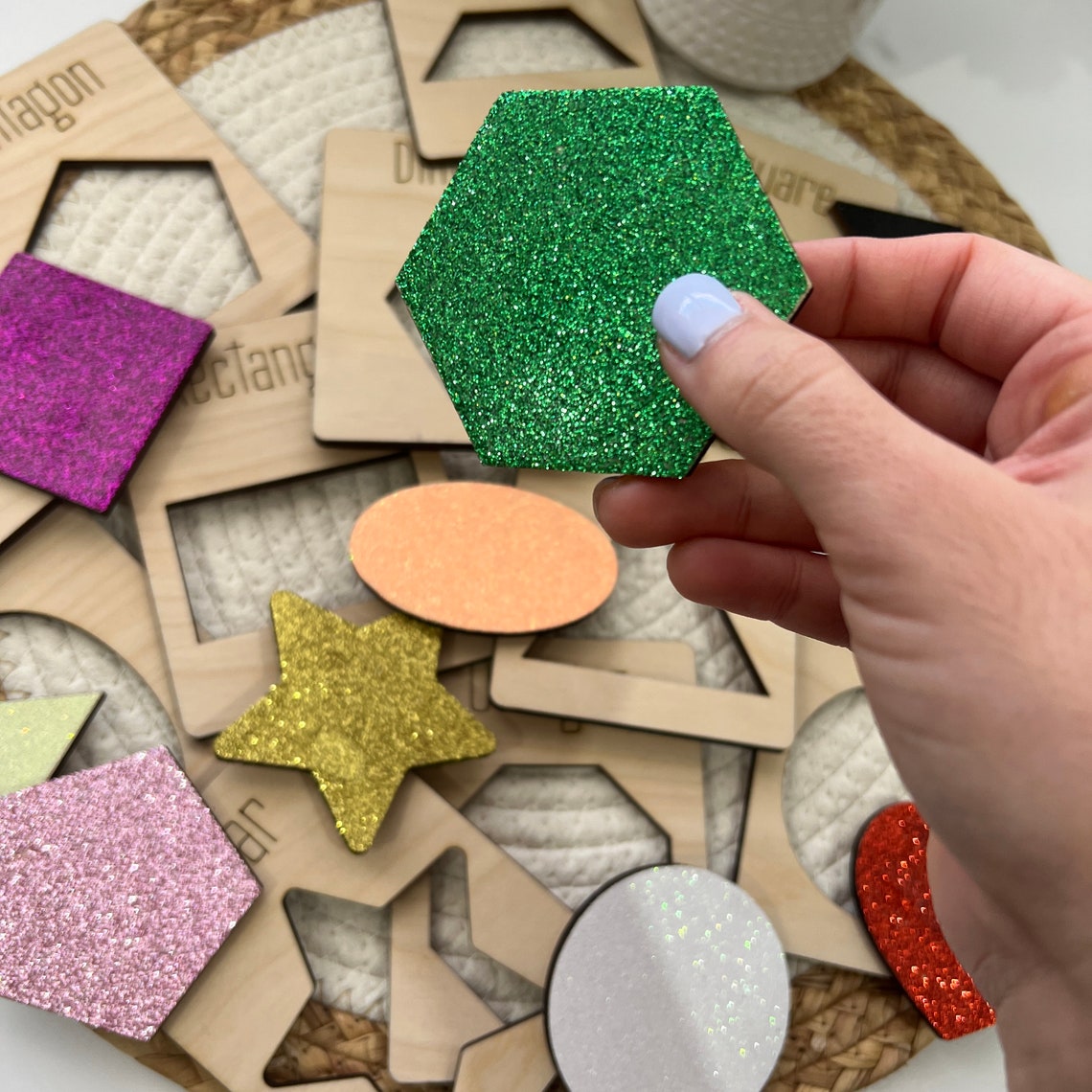 Wooden Shapes Flash Cards for Kids Educational Resource Montessori ...