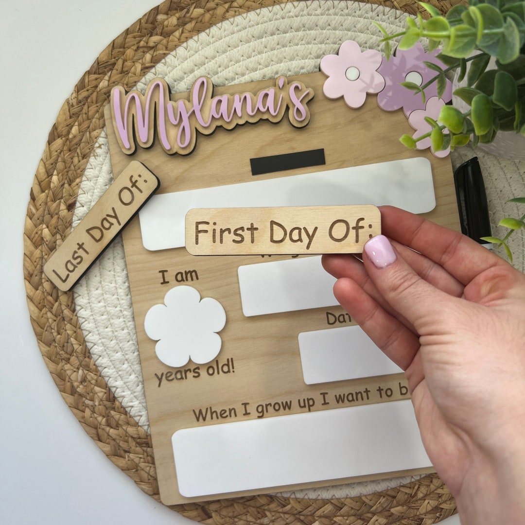 First Day and Last Day of School Sign, Back to School Photo Prop, Dry ...