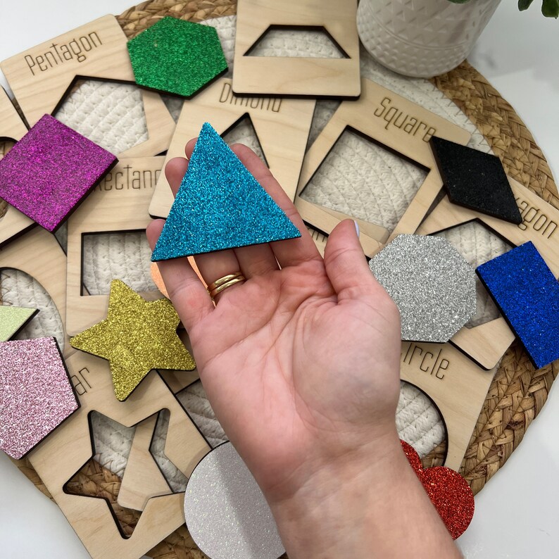 Wooden Shapes Flash Cards for Kids Educational Resource Montessori ...