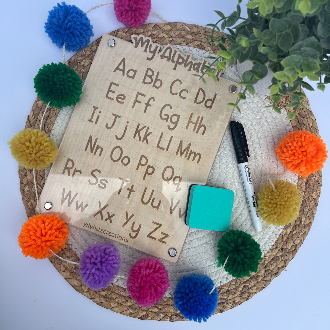 Reusable ABC Practice Board, Dry Erase Montessori Reusable Board ...