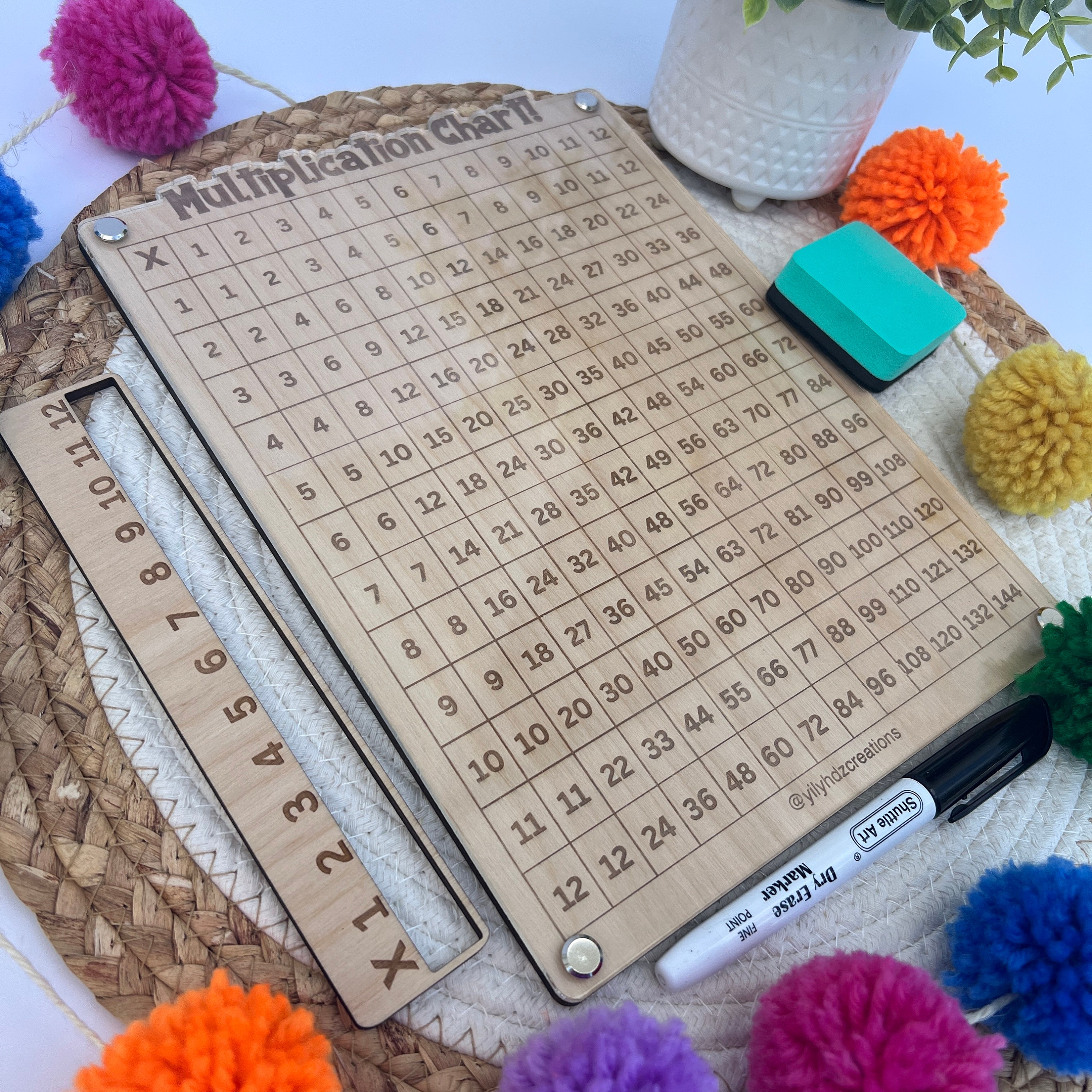 Wooden Multiplication Table, Montessori Multiplication Board ...