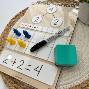 Number Bond Math Practice Wooden Board, Ten Frames Math Practice Board ...