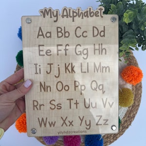 Reusable ABC Practice Board, Dry Erase Montessori Reusable Board ...