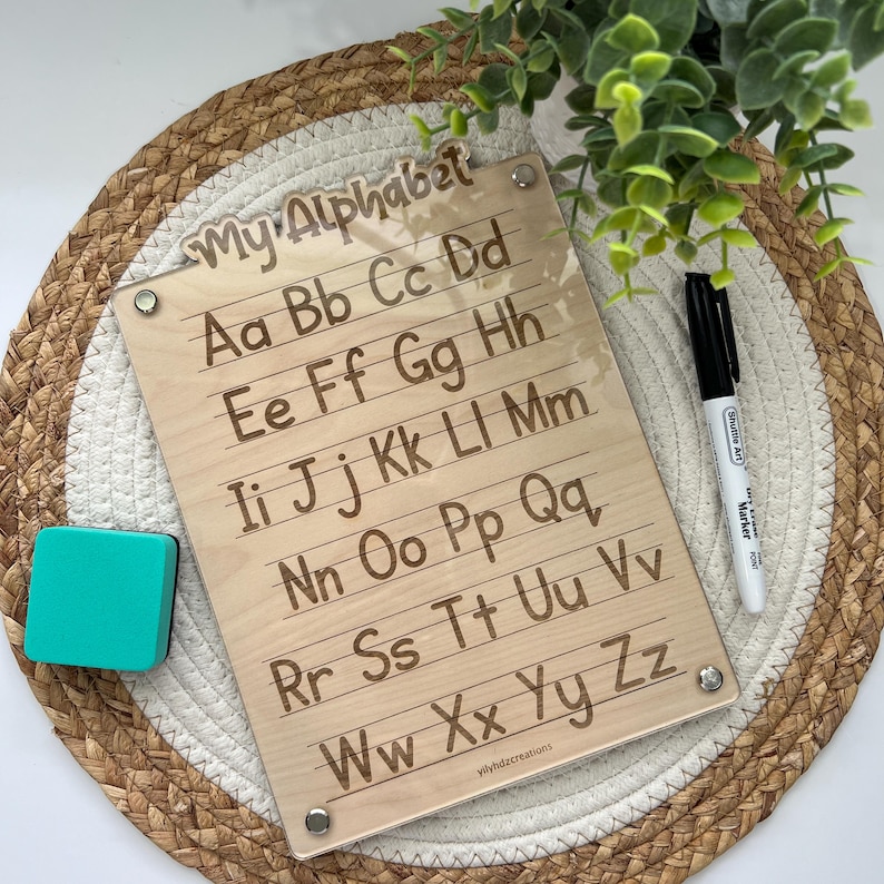 Abc Tracing Board, Dry Erase Letter Tracing, Alphabet Tracing Board ...