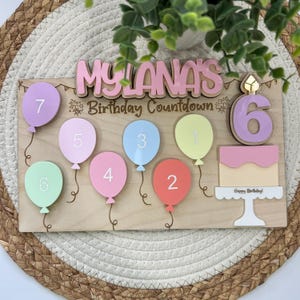 Birthday Week Countdown, Kids Birthday Countdown Sign, Wooden Birthday ...