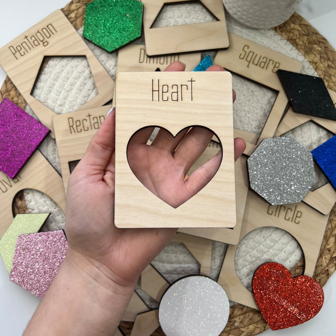 Wooden Shapes Flash Cards for Kids Educational Resource Montessori ...