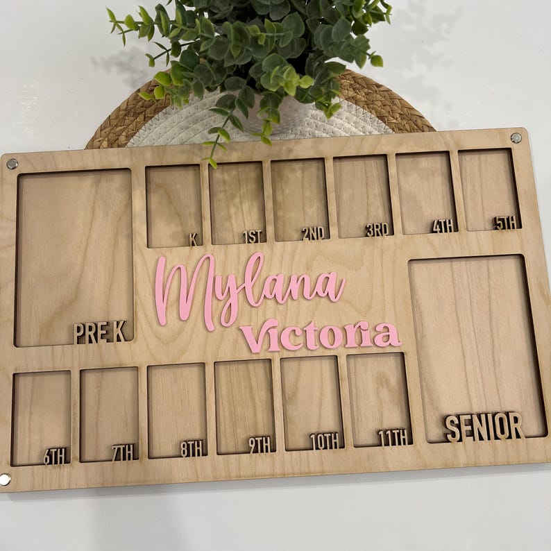 Personalized School Years Photo Frame, Birth-12 Prek-12 Photo Frame ...