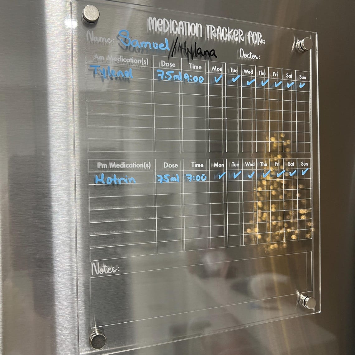 Magnetic Medication Tracker for Fridge, Daily Medication Tracker for ...