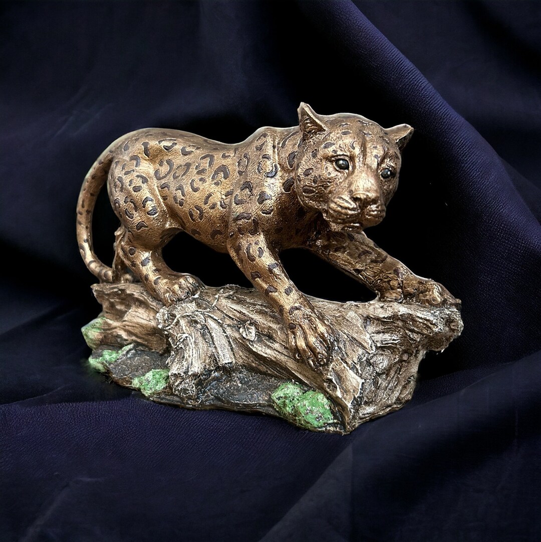 Decorative Gold Leopard Statue,jaguar Statue,home Decor,animal Figurine ...