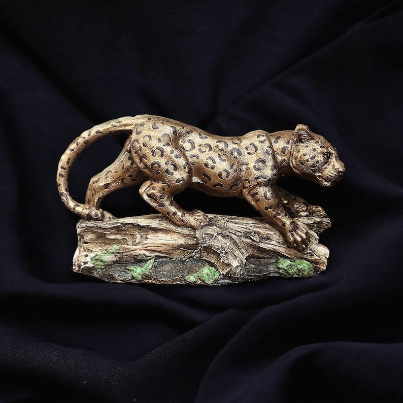 Decorative Gold Leopard Statue,jaguar Statue,home Decor,animal Figurine ...