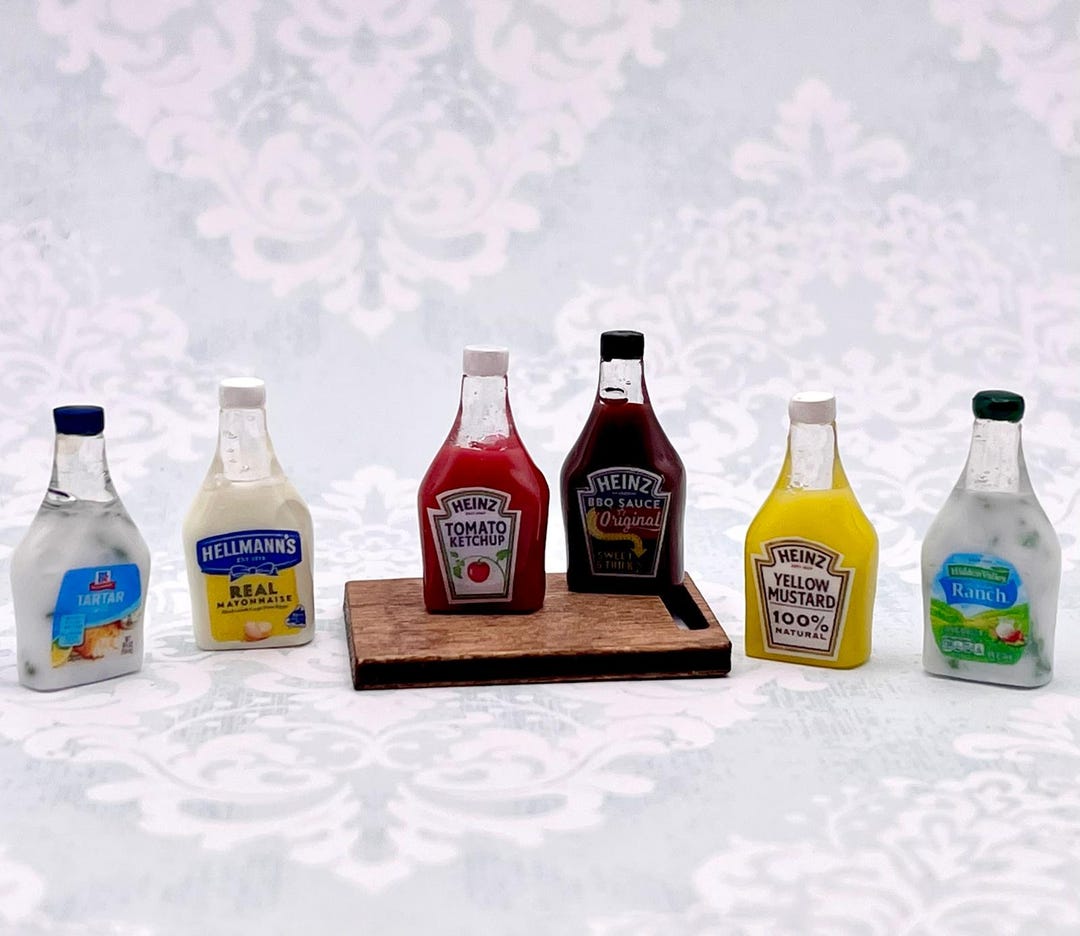 1:12 Scale Doll Food Mini Condiment Bottles Mini Ketchup Bottle Mini ...