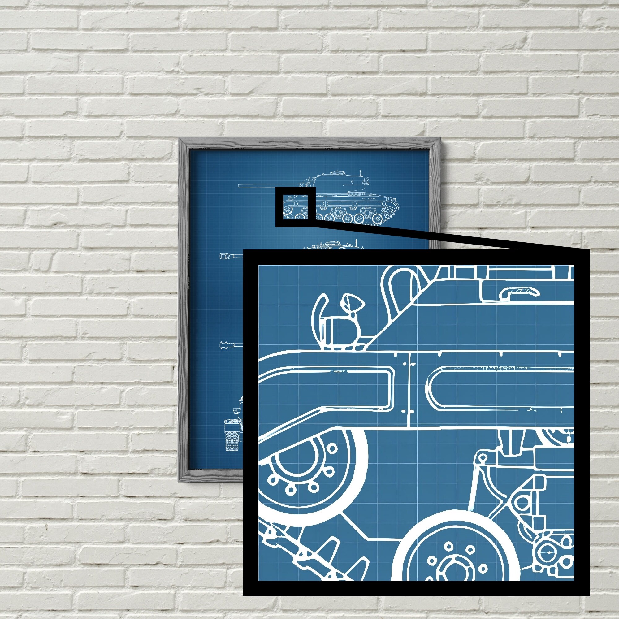 Digital Poster, INSTANT DOWNLOAD, Decorative Wall Art Blueprint Tank ...