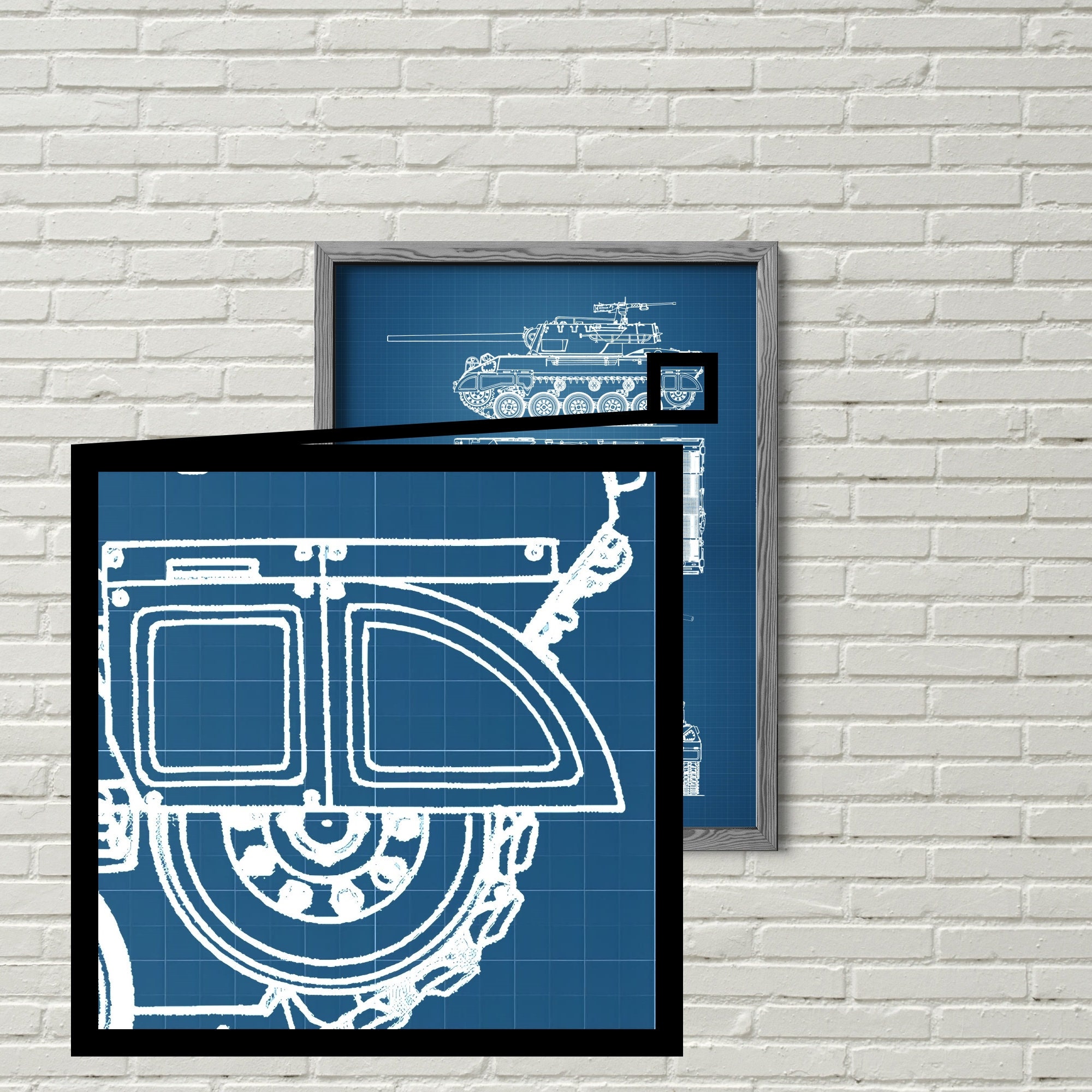 Digital Poster, INSTANT DOWNLOAD, Decorative Wall Art Blueprint Tank ...