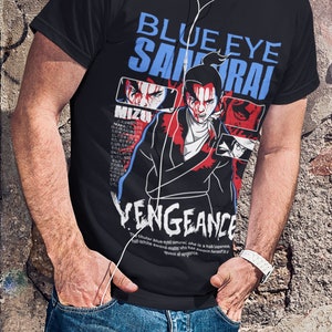 Blue Eye Samurai Inspired Mizu Black T-shirt, Unisex and Ladies Fitted ...