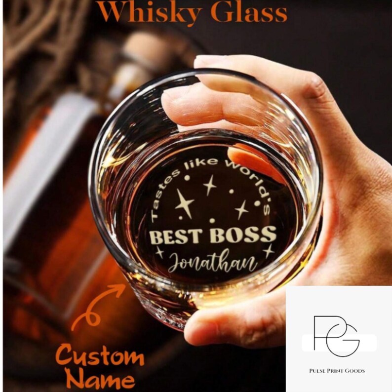 Personalized Whiskey Glass - Custom Boss Name Tumbler - Best Boss Gift ...