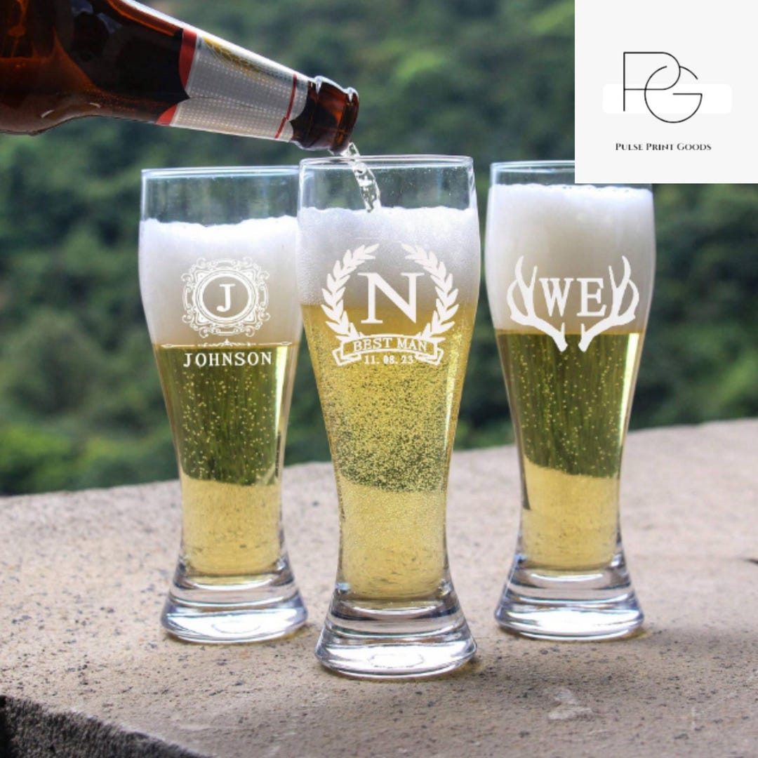 Personalized Engraved Beer Glass – Custom Monogrammed Beer Glass Gift ...