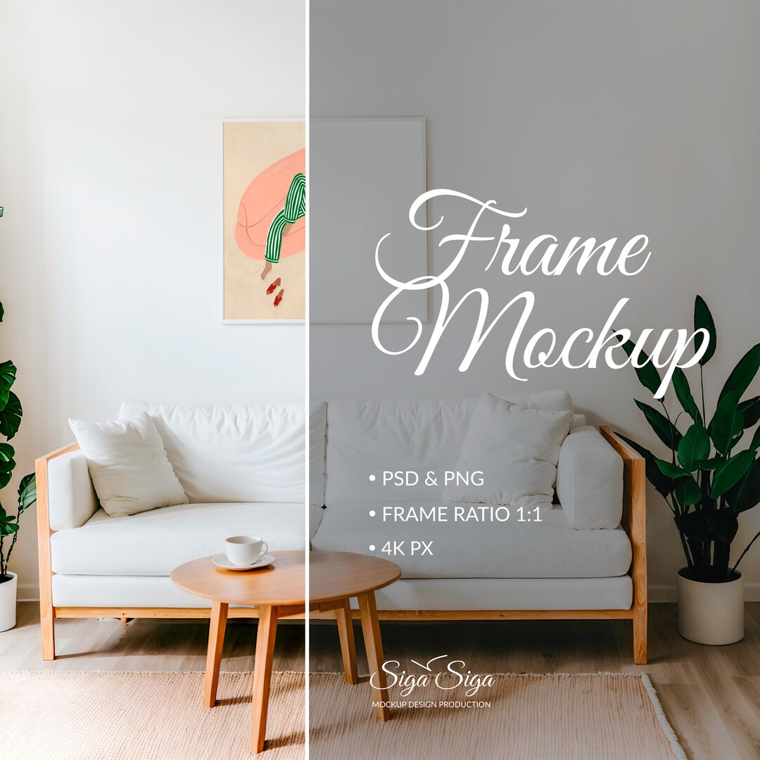 Frame Mockup Ratio 1x1 one Frame Mockup Photoshop Mockup for Poster ...