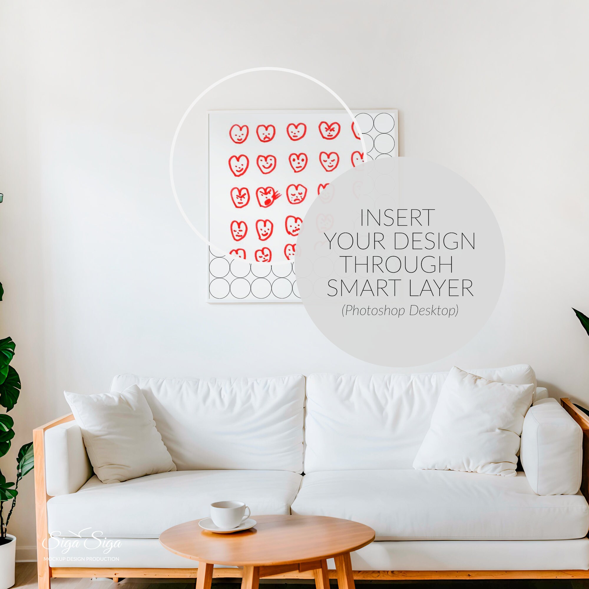 Frame Mockup Ratio 1x1 one Frame Mockup Photoshop Mockup for Poster ...