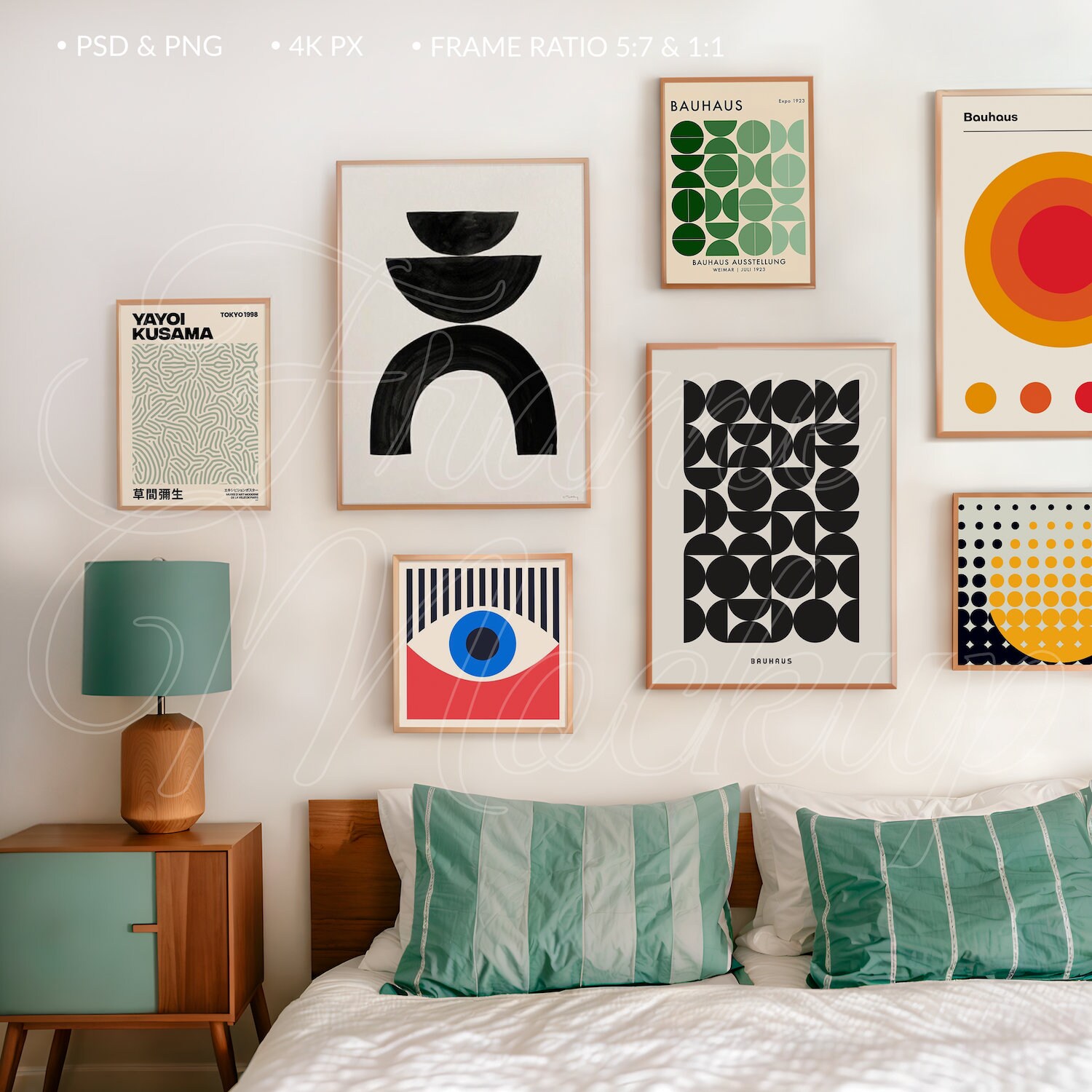 FRAME MOCKUP RATIO 5x7 & 1x1 Gallery Wall Mockup Gallery Mockup in ...