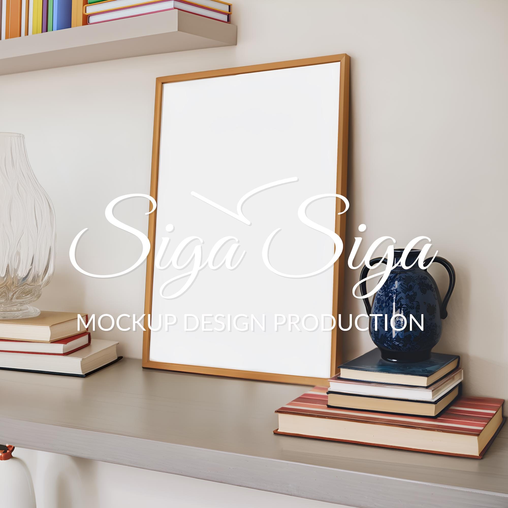 Frame Mockup Scene for Poster Ratio 5x7 One Frame Leaning Against Wall ...