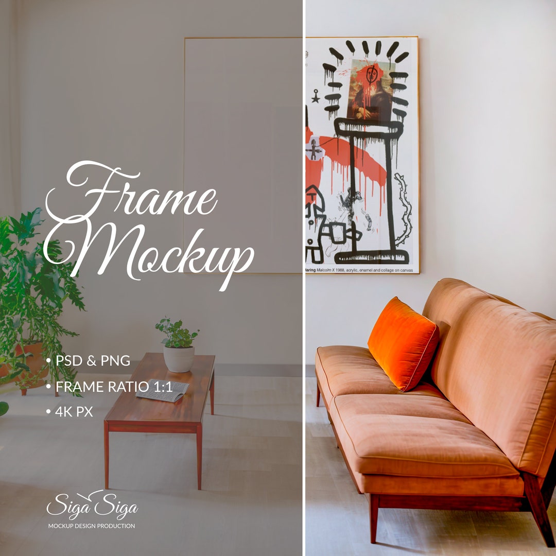 Chic 1x1 Frame Mockup: PSD Template for Home Interior in Minimalist ...