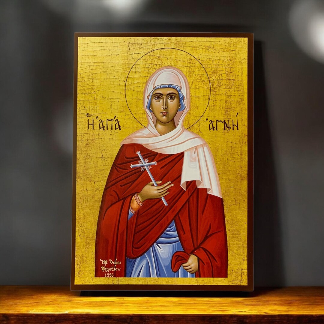 Saint Agnes - Wooden Icon - Etsy