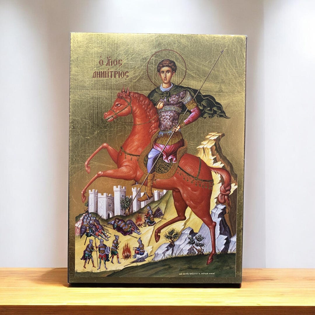 Byzantine Icon of Saint Demetrios the Myrrh-streamer | Silkscreen on ...