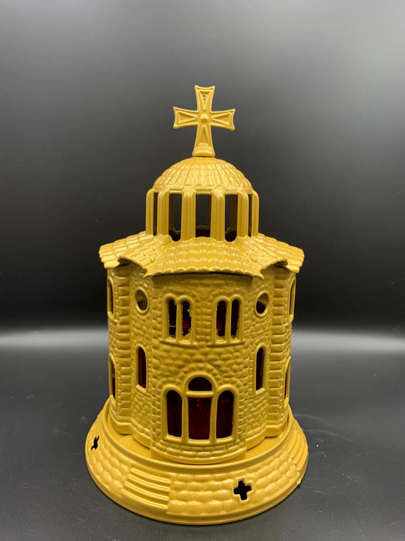Church, Metallic Oil Lamp , Orthodox Church , Wicks, Glass Cup - Etsy