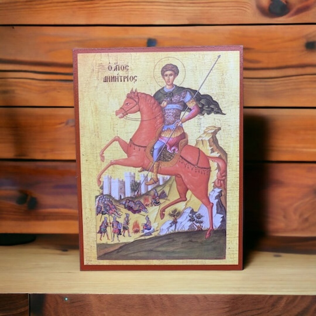 Saint Demetrius, Byzantine Icon , Icon Made of Wood, Handmade Icon ...
