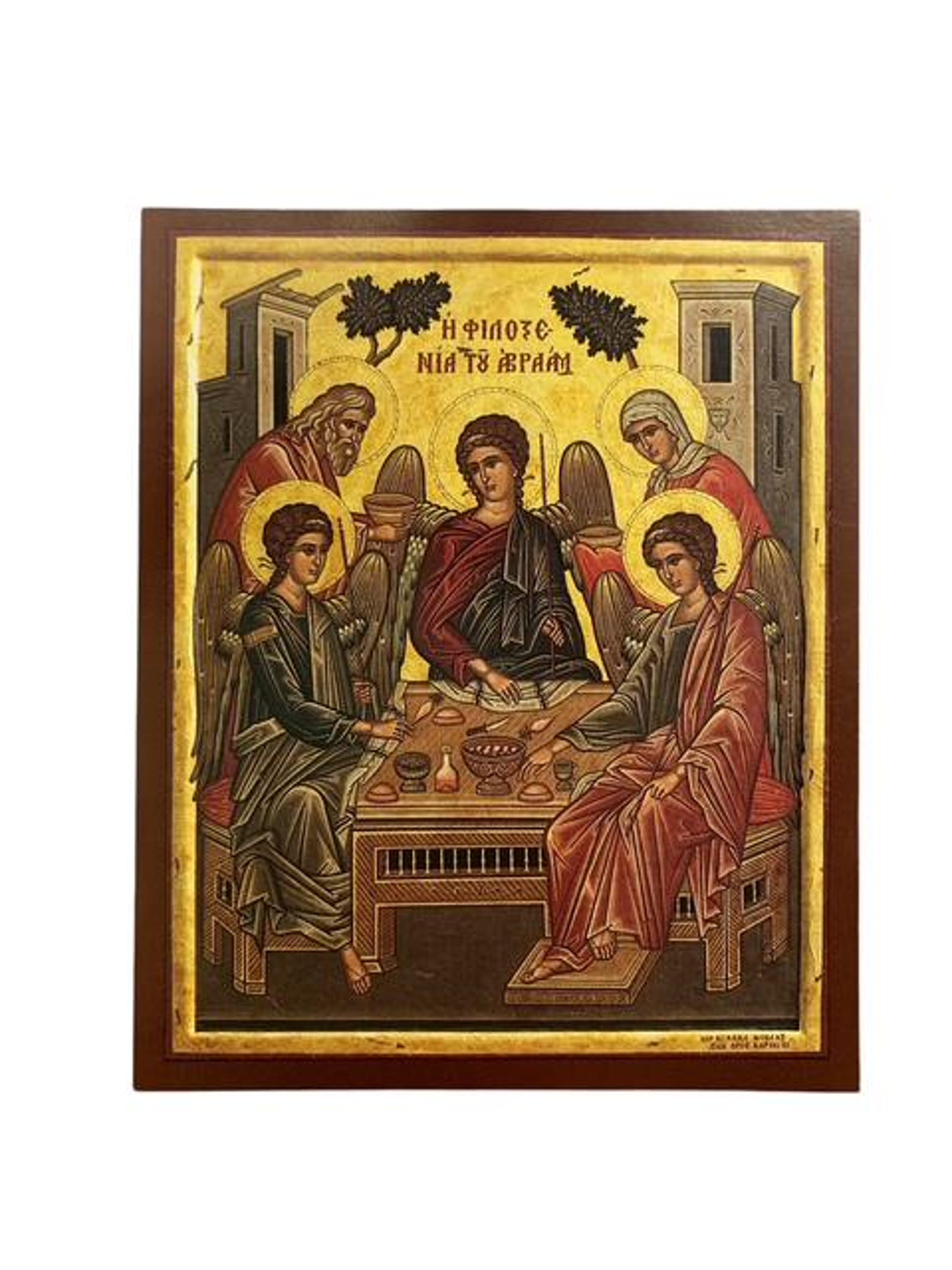 The Hospitality of Abraham – Handmade Byzantine Wooden Icon - Etsy